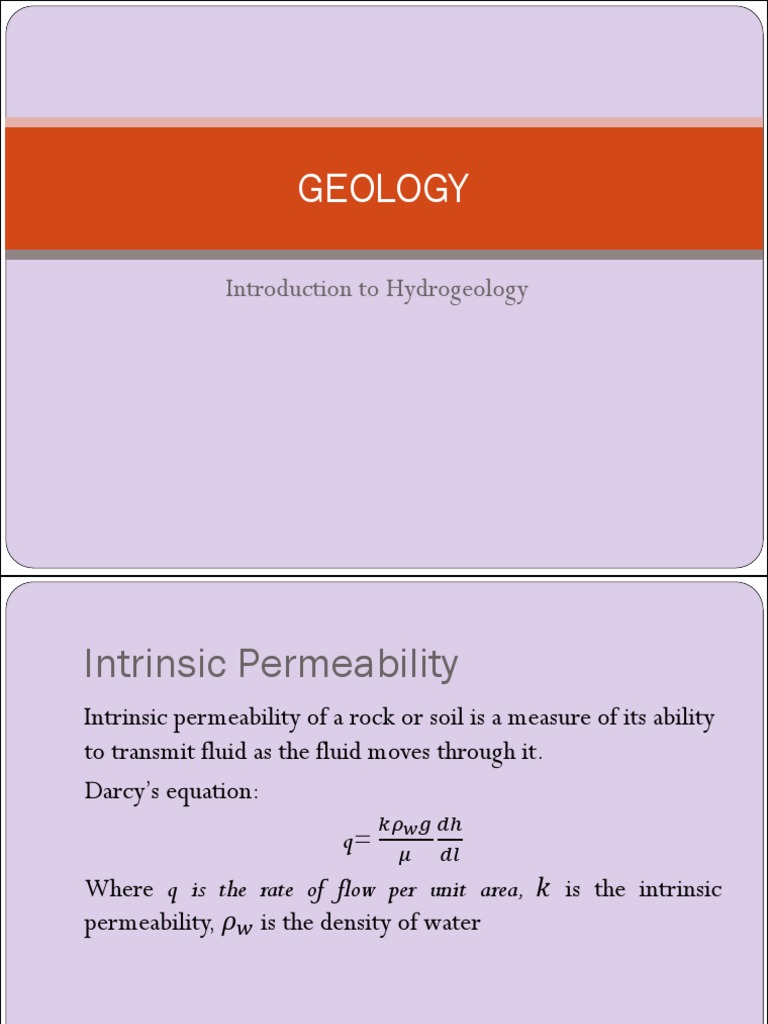 GEOLOGY - Intrinsic permeability pdf utb | PDF | Permeability (Earth ...