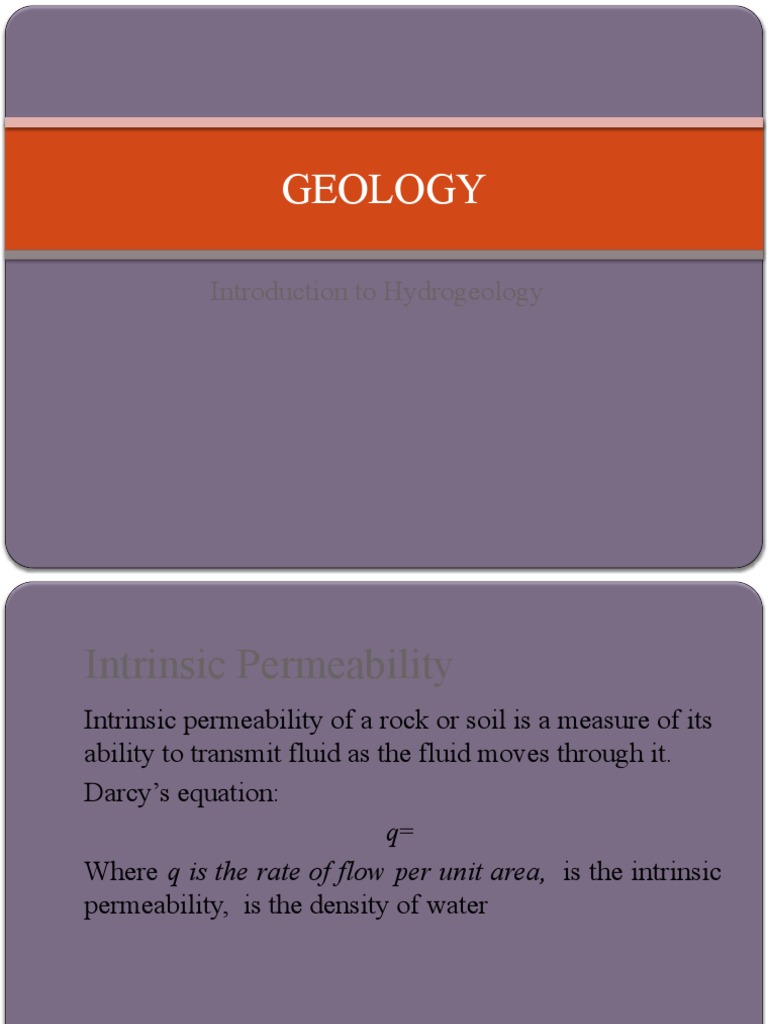 GEOLOGY - Intrinsic Permeability 2 | PDF | Permeability (Earth Sciences ...