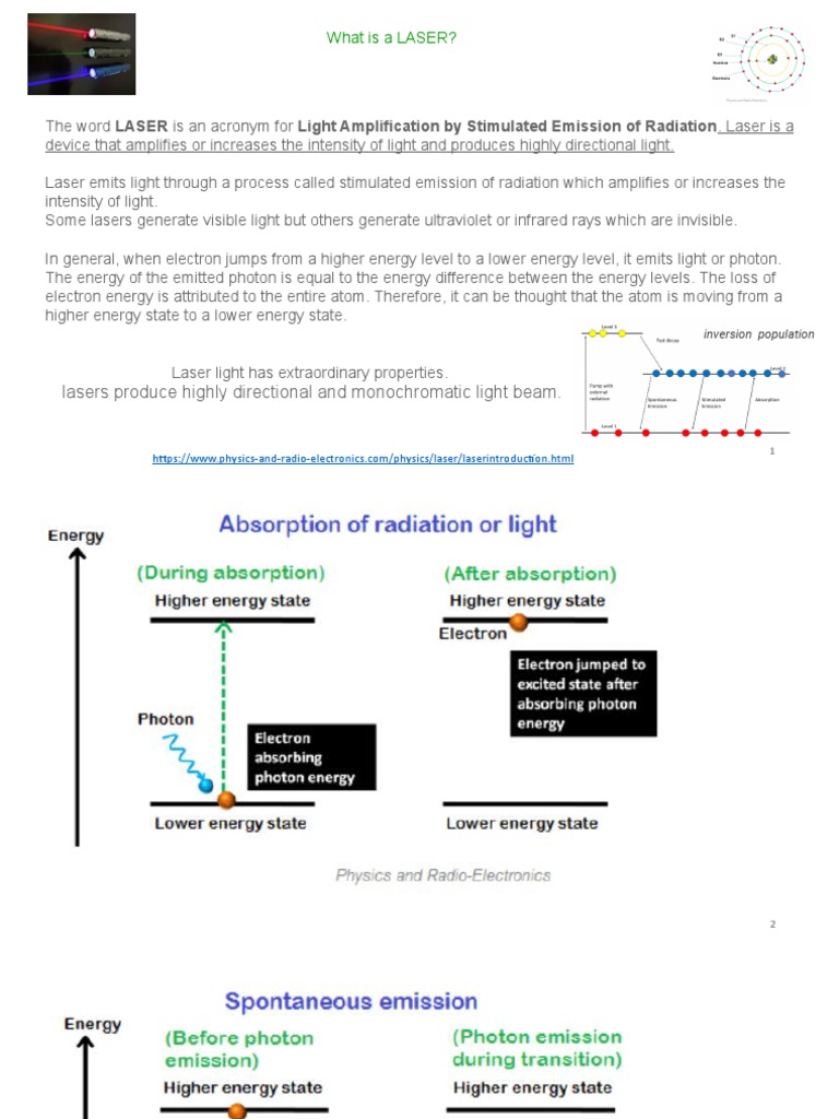 Lasers | PDF | Laser | Emission Spectrum