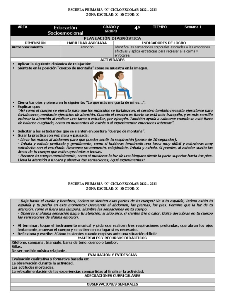 4to Grado Educación Socioemocional (Sep. 2022-2023) | PDF | Las ...