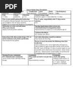 Drug Card Template | PDF | Dose (Biochemistry) | Chemistry