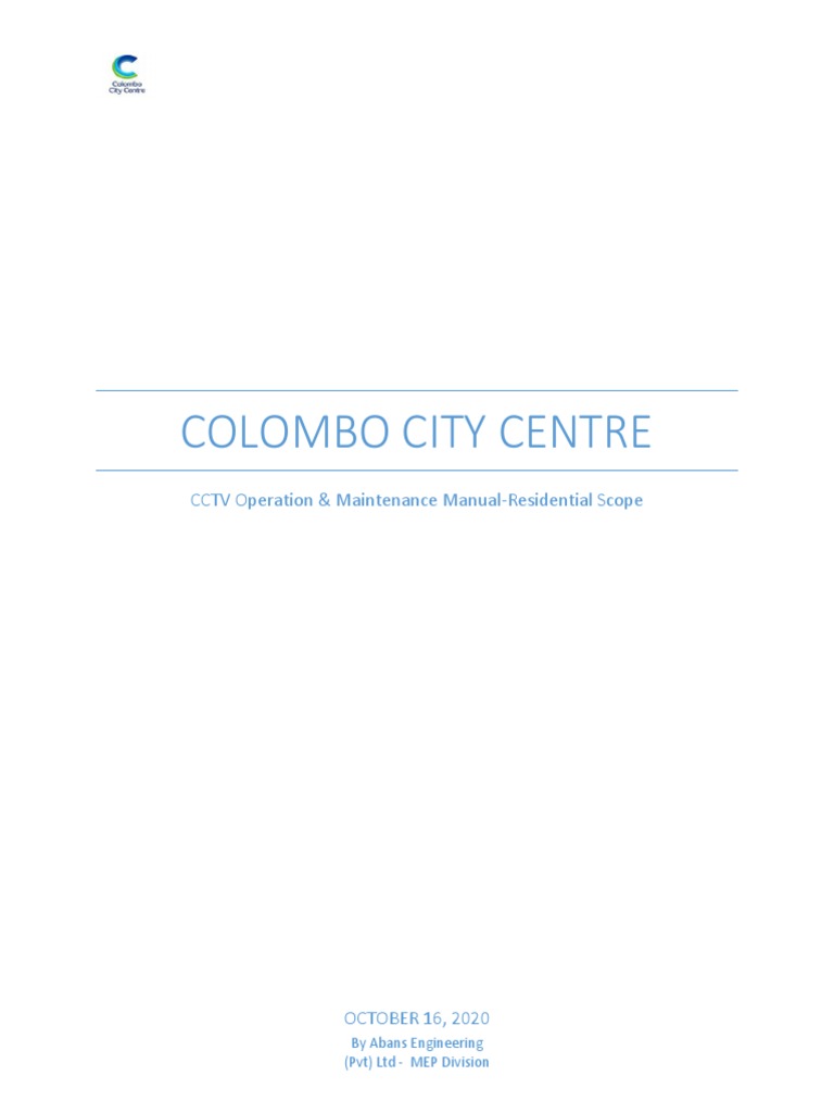 CCTV O&M Manual | PDF | Closed Circuit Television | Internet Protocols