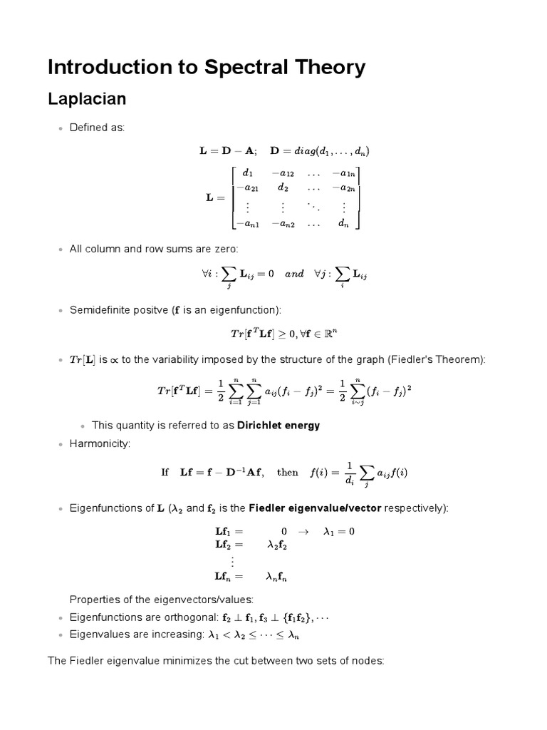 Introduction To Spectral Theory | PDF | Eigenvalues And Eigenvectors | Mathematical Physics