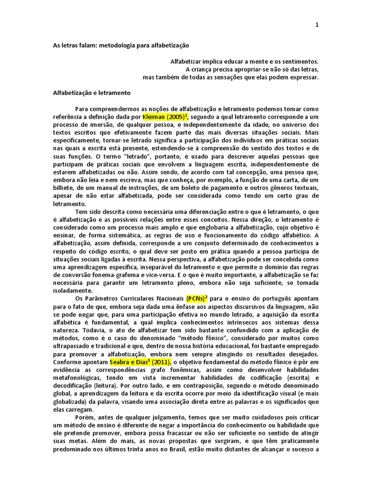 As Letras Falam PDF | PDF | Fonema | Alfabetização