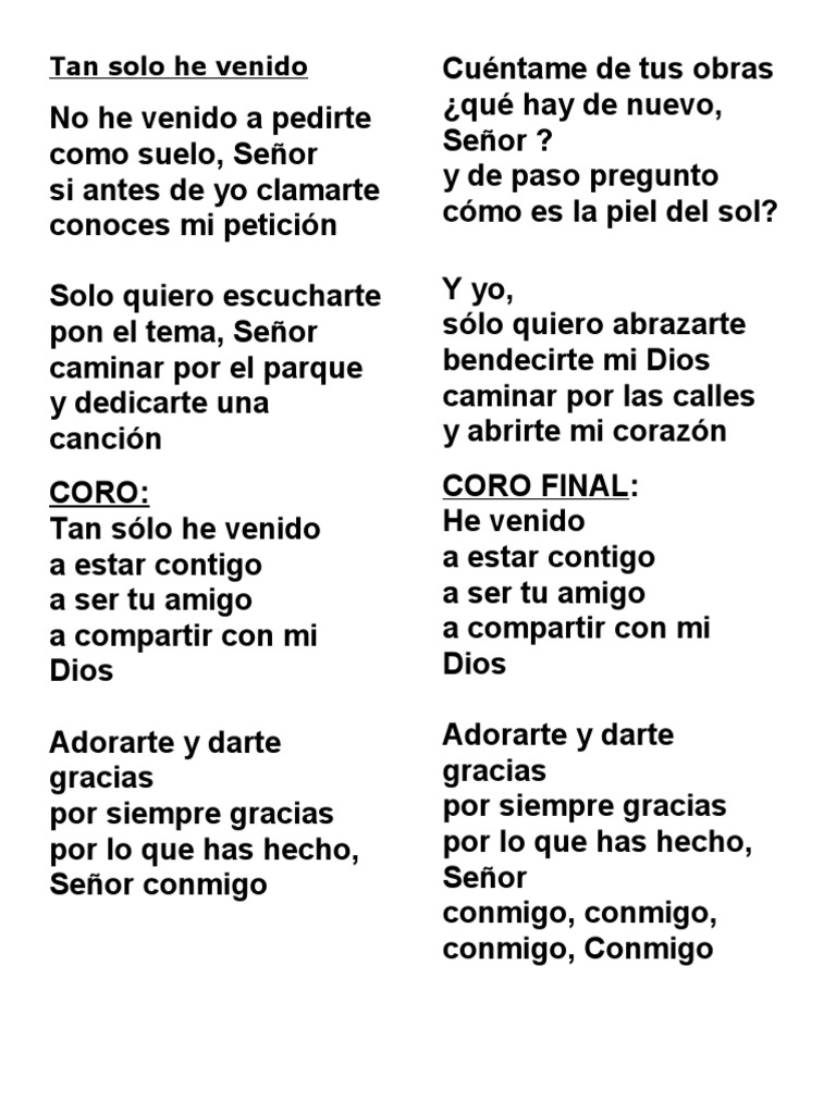 Tan Solo He Venido (Juan Luis Guerra) | PDF