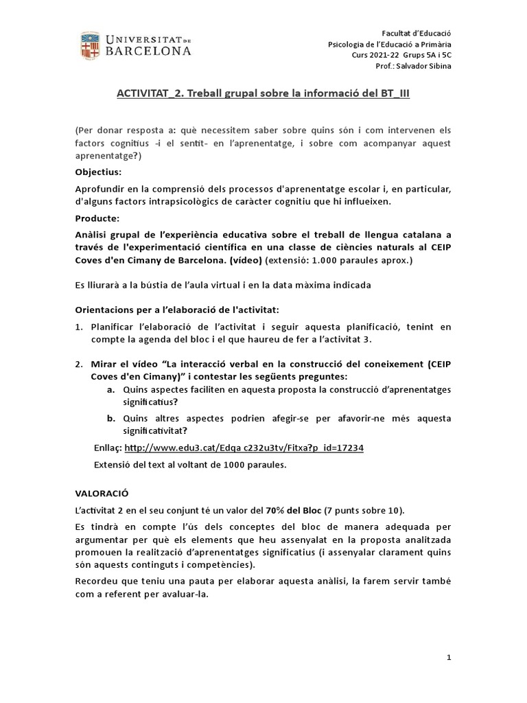 BT Iii Activitat 2 | PDF