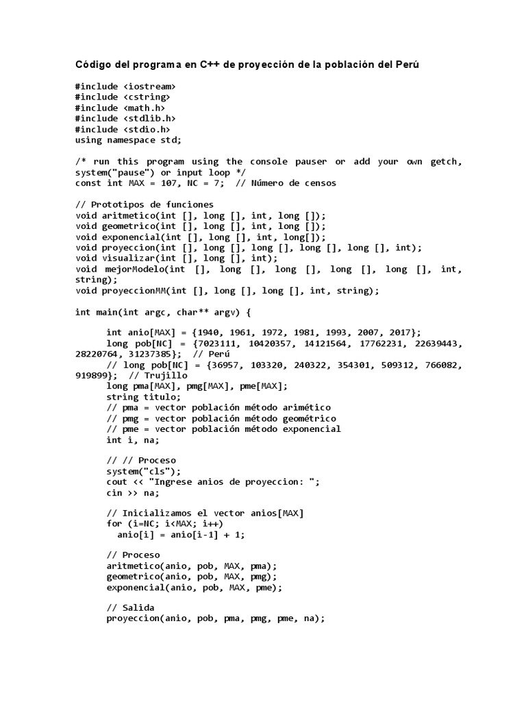 Código del programa en C++ | PDF | C ++ | Representación del conocimiento