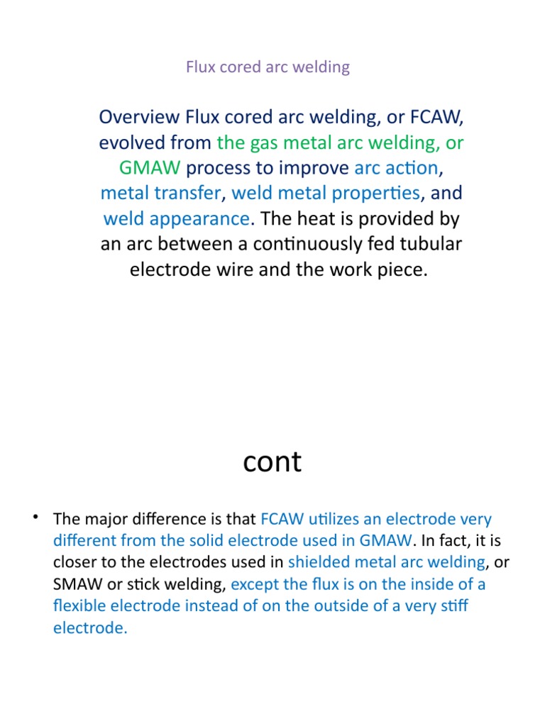 Flux Cored Arc Welding Overview | PDF | Construction | Welding