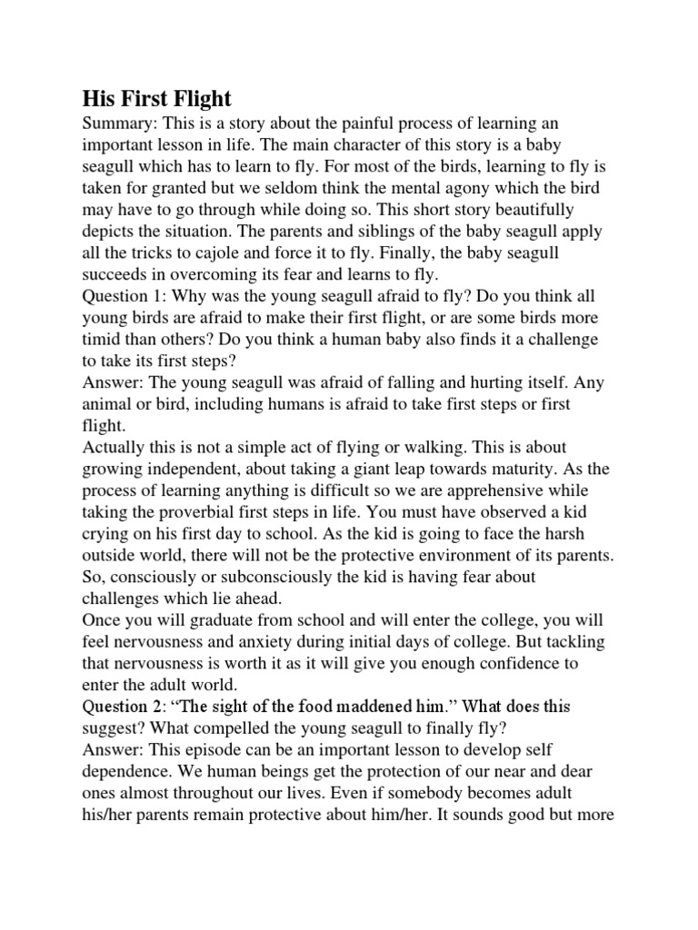 C10LFFCh3a His First Flight | PDF | Anxiety