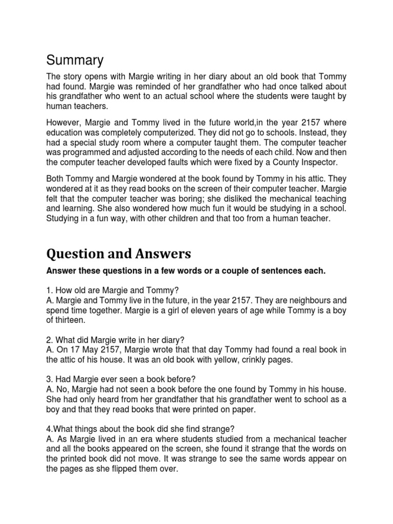 C9LLBCh1 The Fun They Had PDF | PDF | Teachers | Books