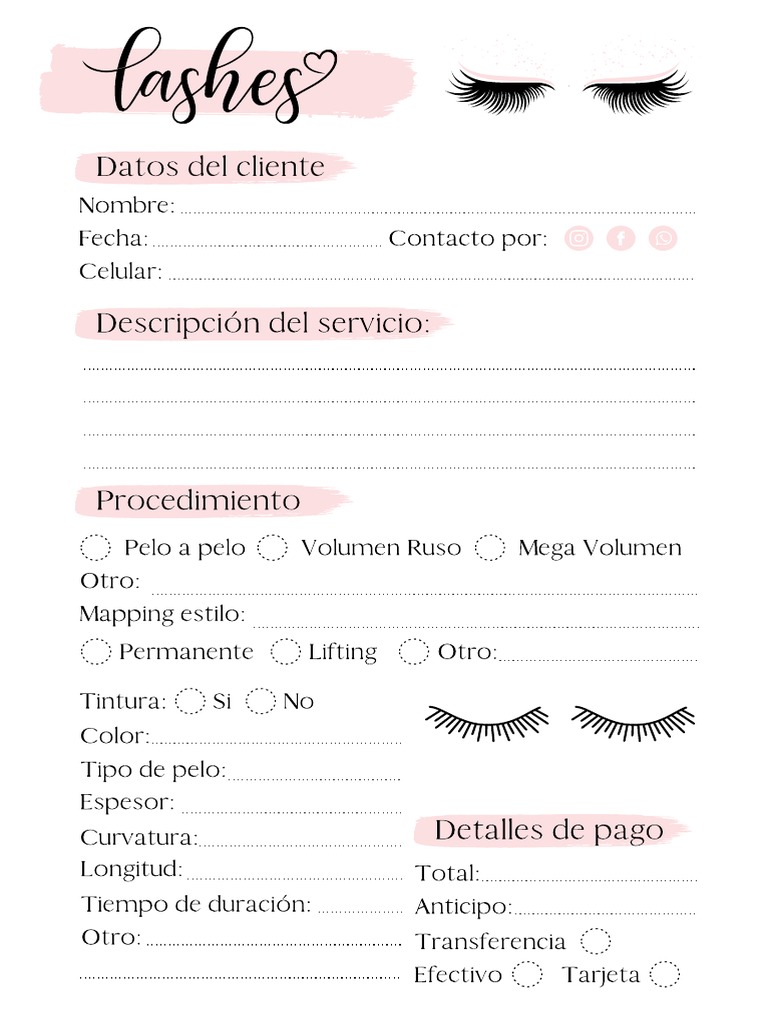 Ficha Tecnica Lashista Rosa PDF | PDF