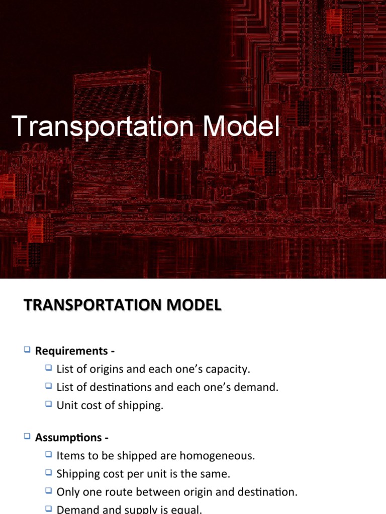 Transportation Modeling - NWM & LCM | PDF | Applied Mathematics