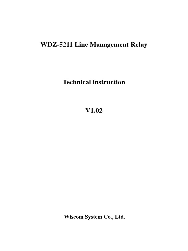 WDZ-5211 Line Management Relay Ó V1.02 | Download Free PDF | Relay | Ac Power