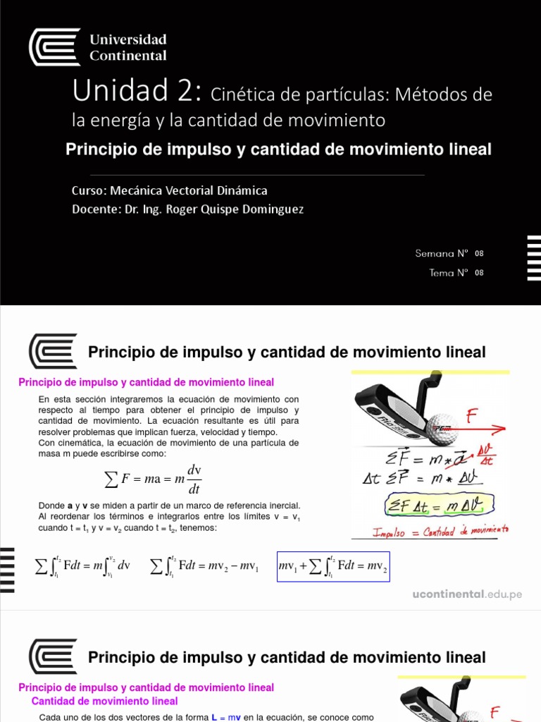 Unidad 02 - 8 - Principio de Impulso y Cantidad de Movimiento Lineal ...