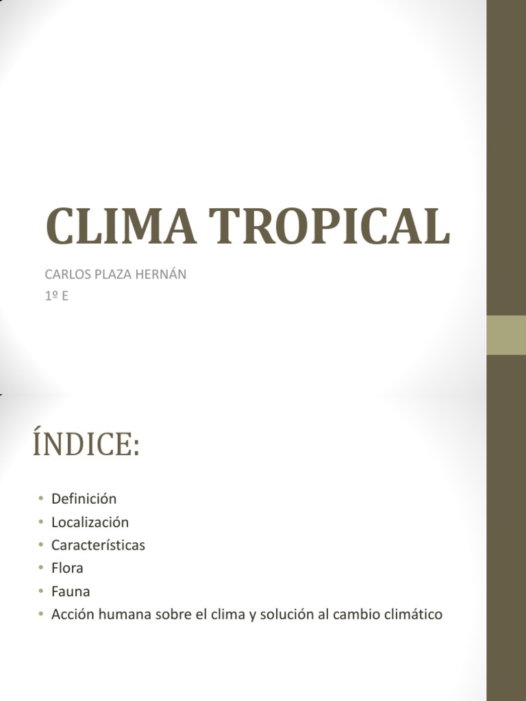 Clima Tropical | PDF | Clima | Zona tropical