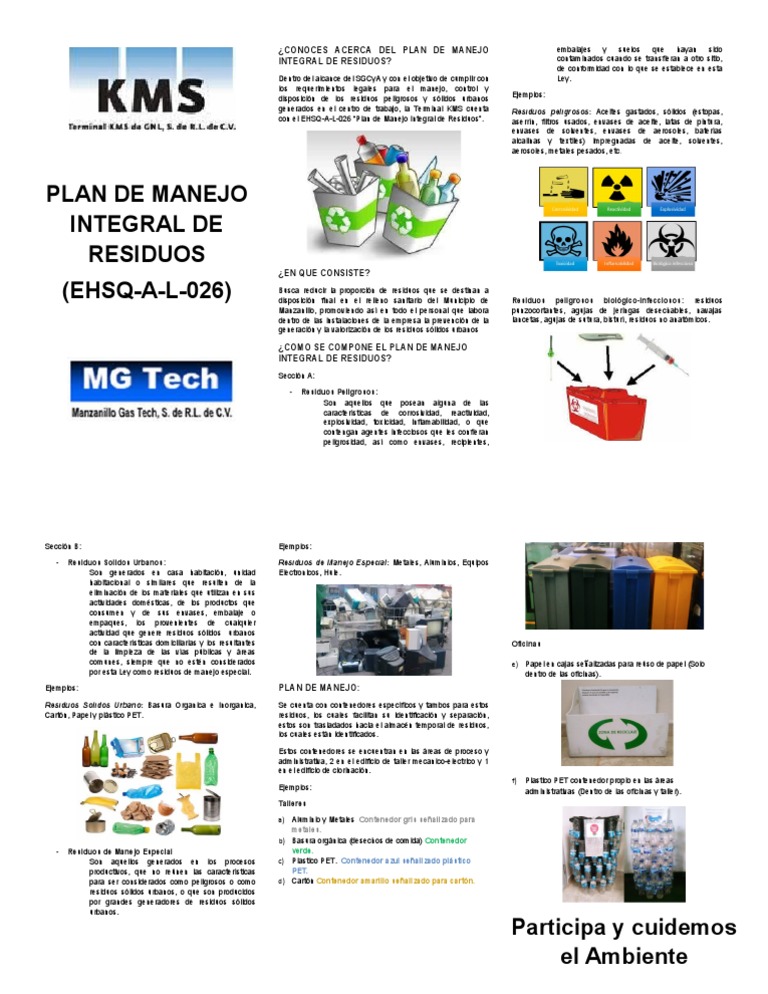 Conoces El Plan de Manejo Integral de Residuos | PDF | Residuos | Cartón