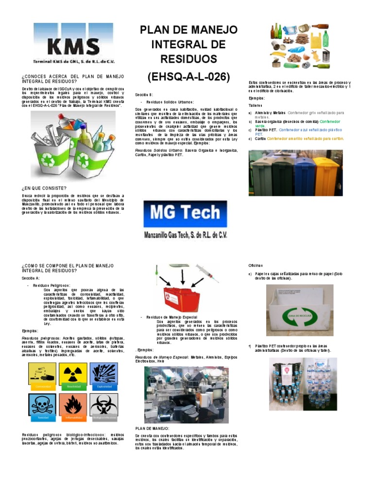 Flayer Plan de Manejo Integral de Residuos | PDF | Residuos | Residuos sólidos urbanos