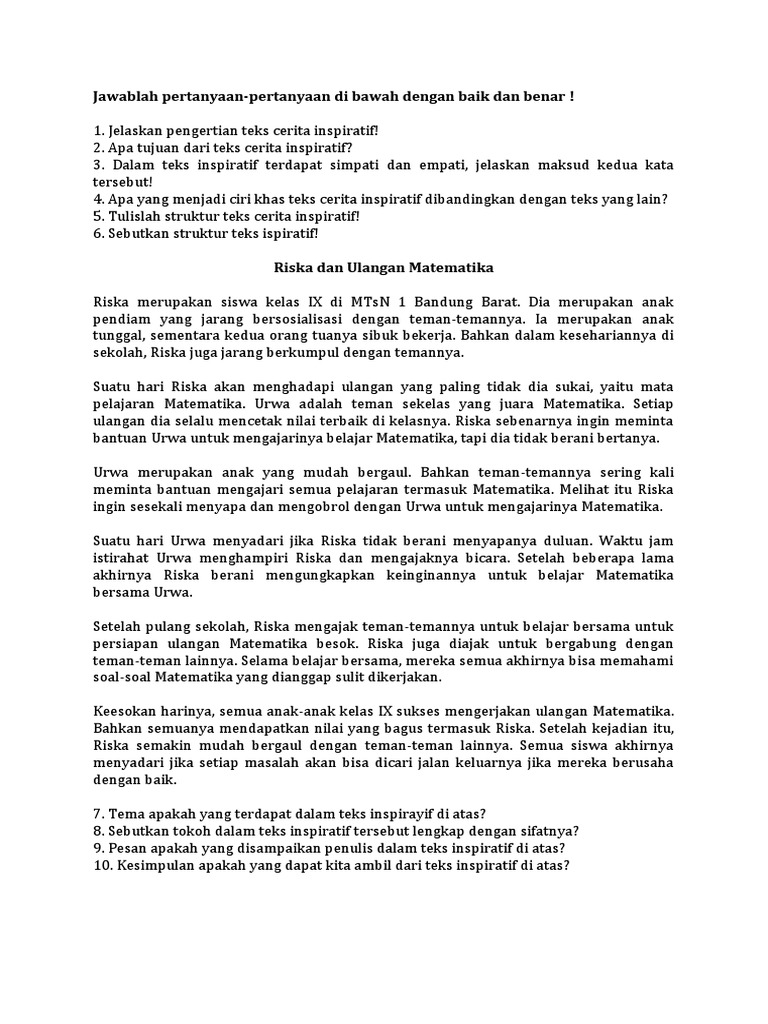 LK Teks Inspiratif II | PDF