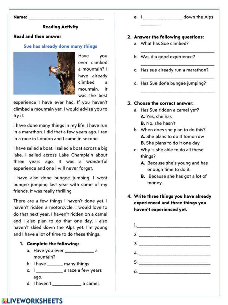 Reading Present Perfect | PDF