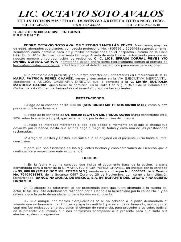 Demanda Cheque Joe | PDF | Cheque | Gobierno