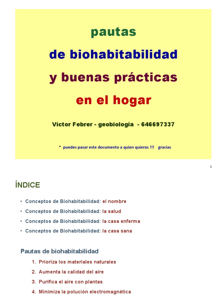 Pautas Biohabitabilidad Comprimido PDF | PDF | La contaminación del aire | Las emociones