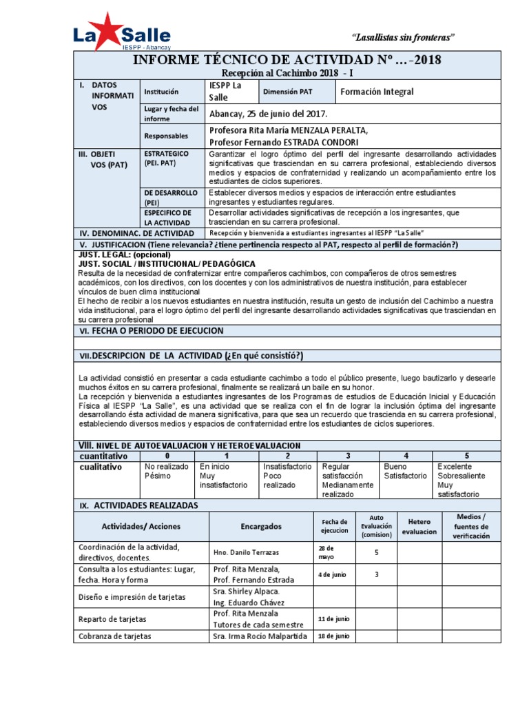 Ejemplo INFORME TECNICO - ESQUEMA | PDF