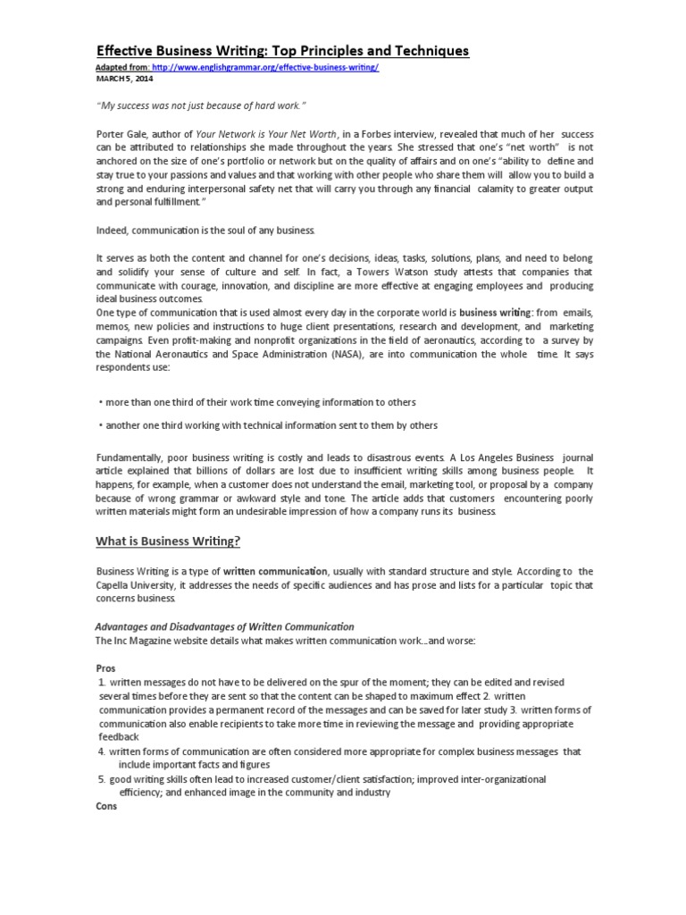 Effective Business Communication: Mastering the Principles and ...