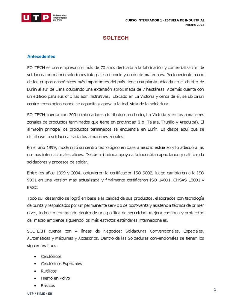 "SOLTECH: Innovación en Soldaduras Industriales" | PDF | Marketing | Soldadura