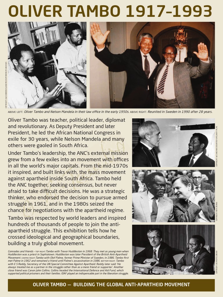 Tambo Exhibition | PDF | Apartheid | African National Congress