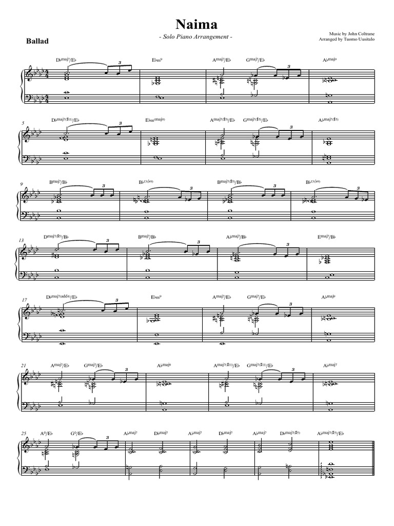 Naima Transcription | PDF