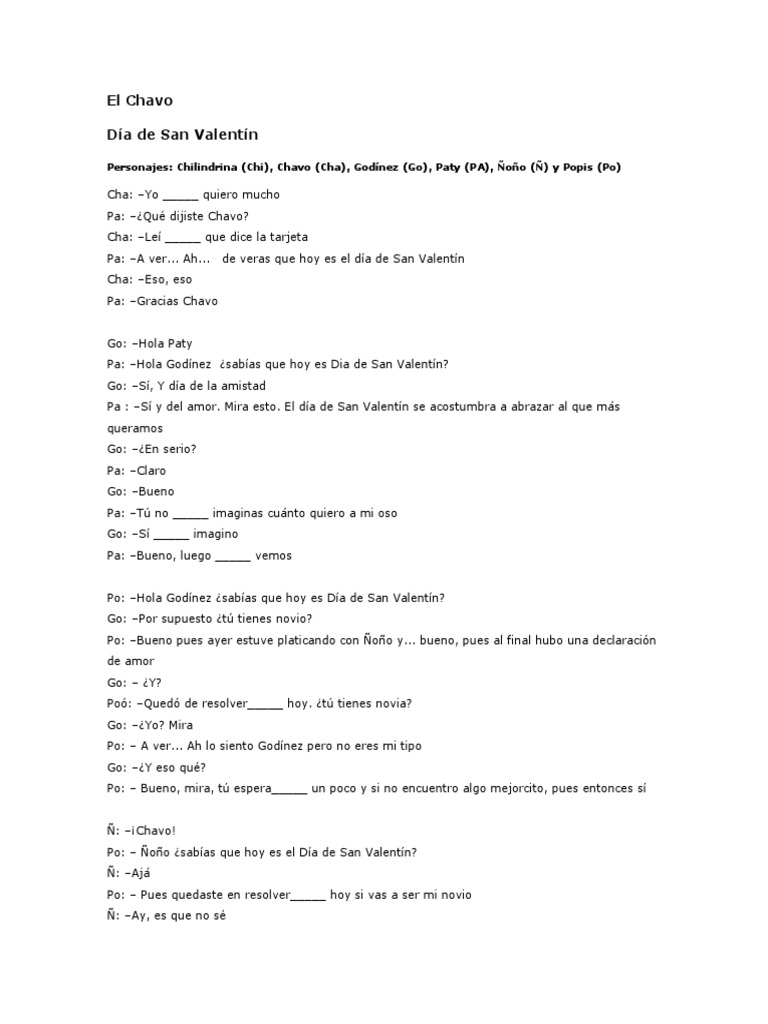 El Texto Del Programa El Chavo Del Ocho | PDF