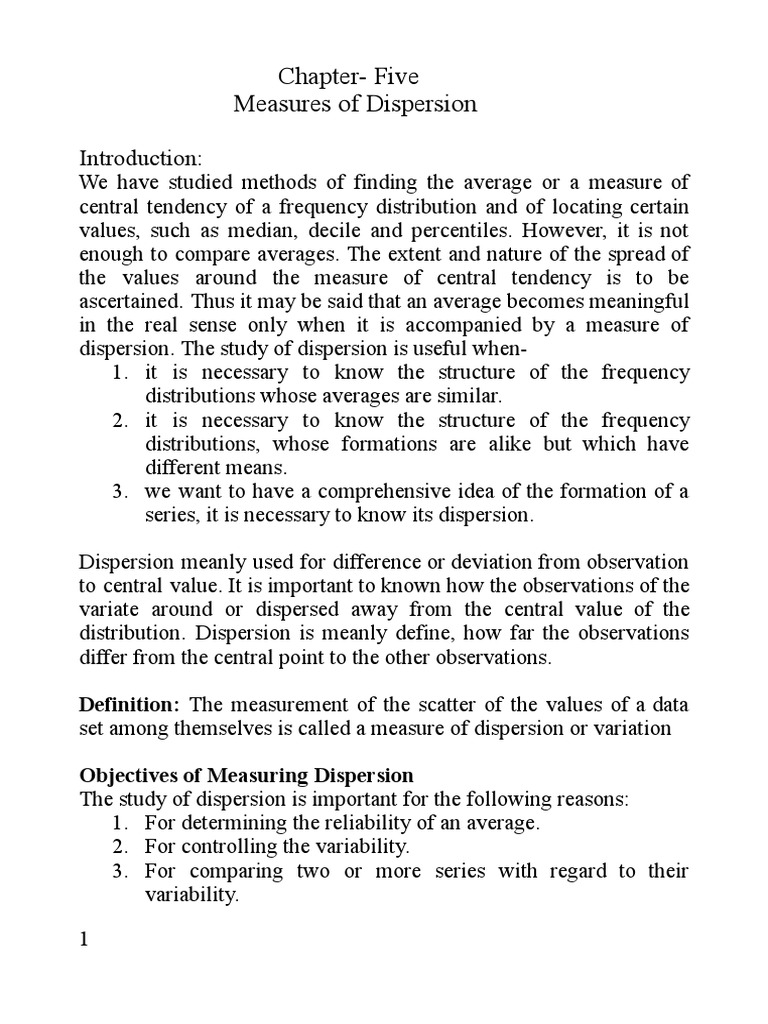 Dispersion Pdf Standard Deviation Variance