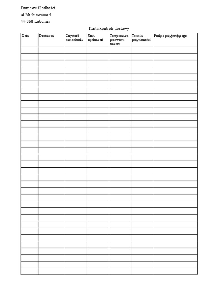 Kontrola Dostaw | PDF