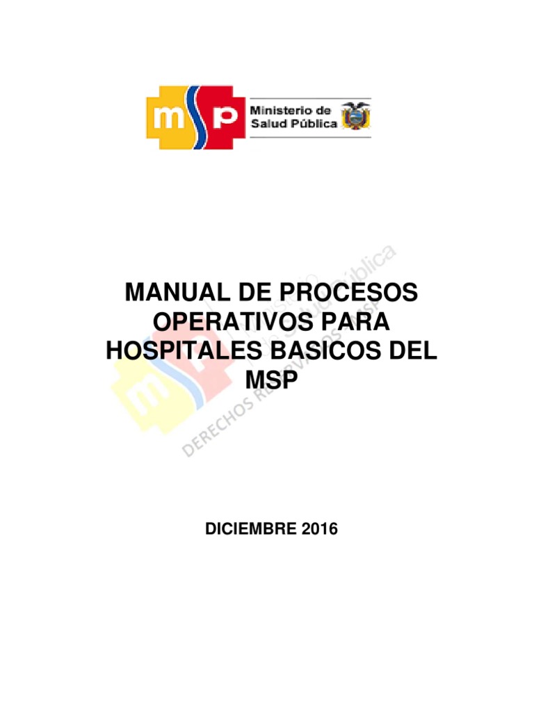 A3.1 Manual de Procesos Hospitales Basicos PDF | PDF | Hospital | Calidad (comercial)