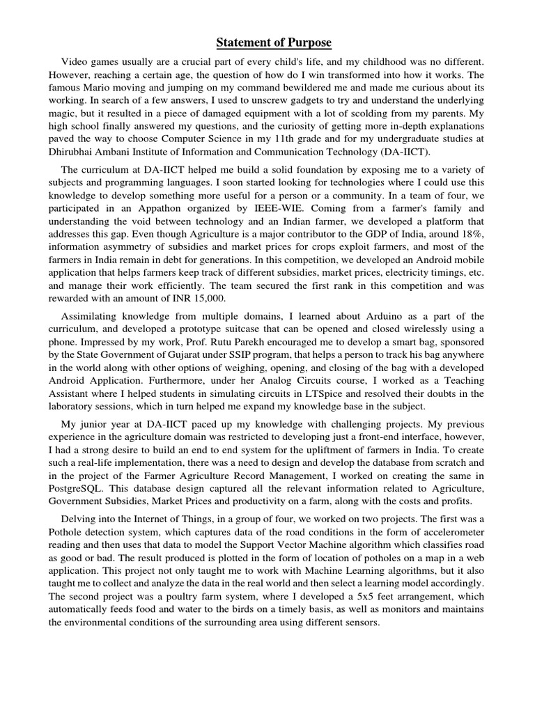 CarletonSOP Abhi | PDF | Internet Of Things | Databases