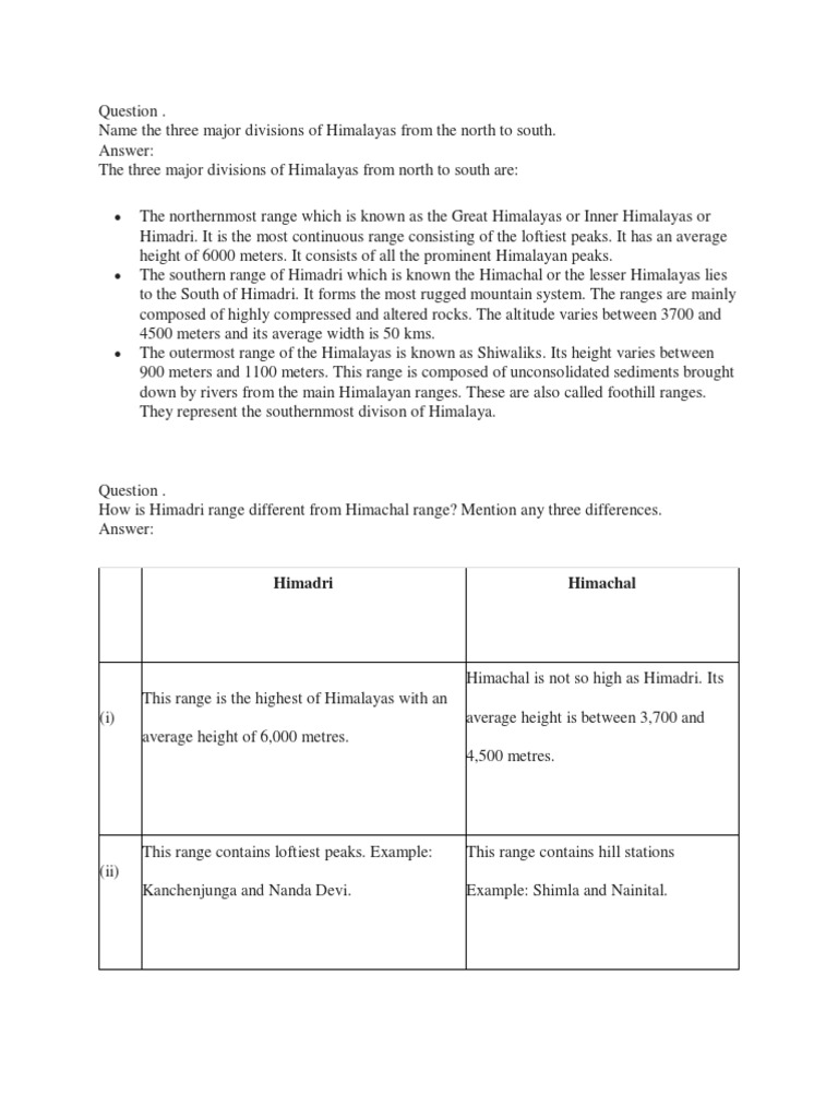 Physical Features of India | PDF | Himalayas | Earth Sciences
