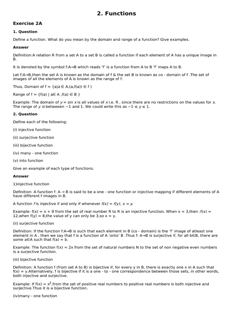 Functions and Their Properties | PDF | Function (Mathematics ...