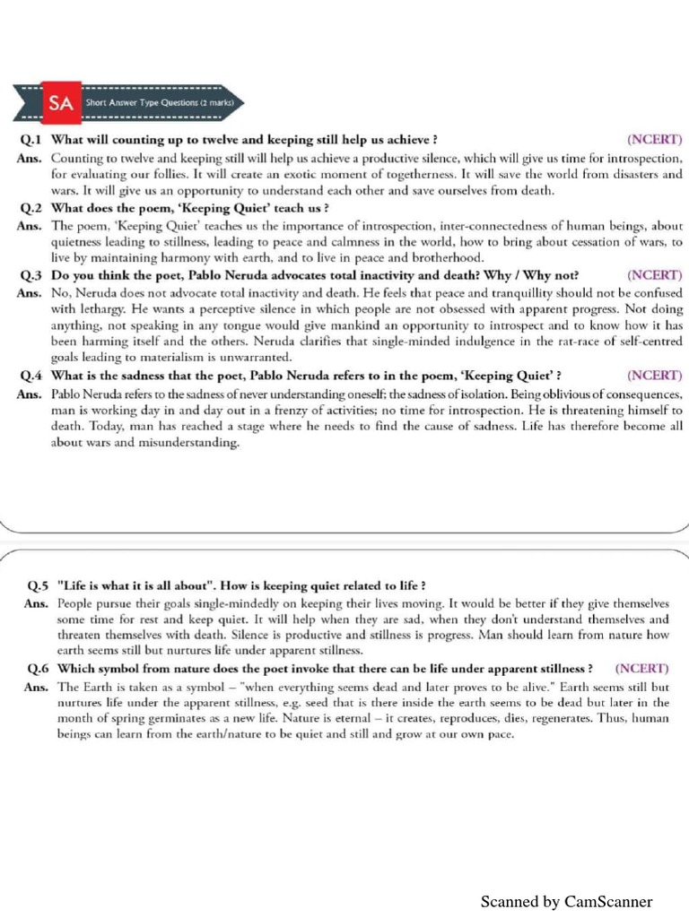 Keeping Quiet Notes | PDF