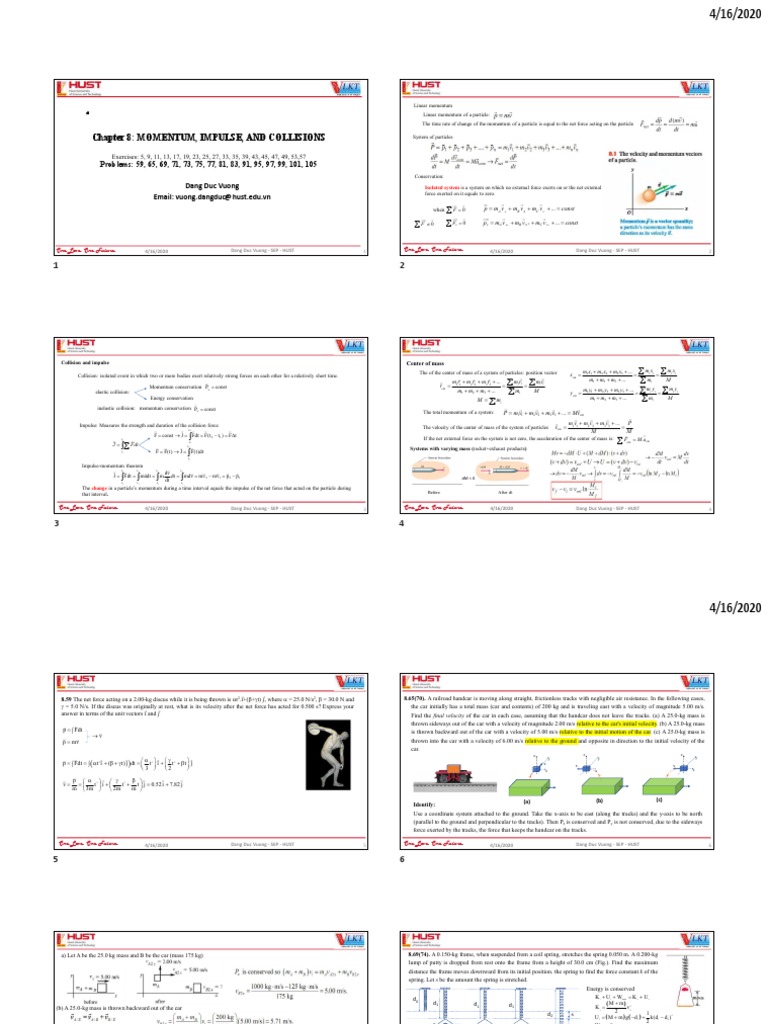 Chapter 8 MOMENTUM IMPULSE AND COLLISIONS | PDF | Collision | Momentum