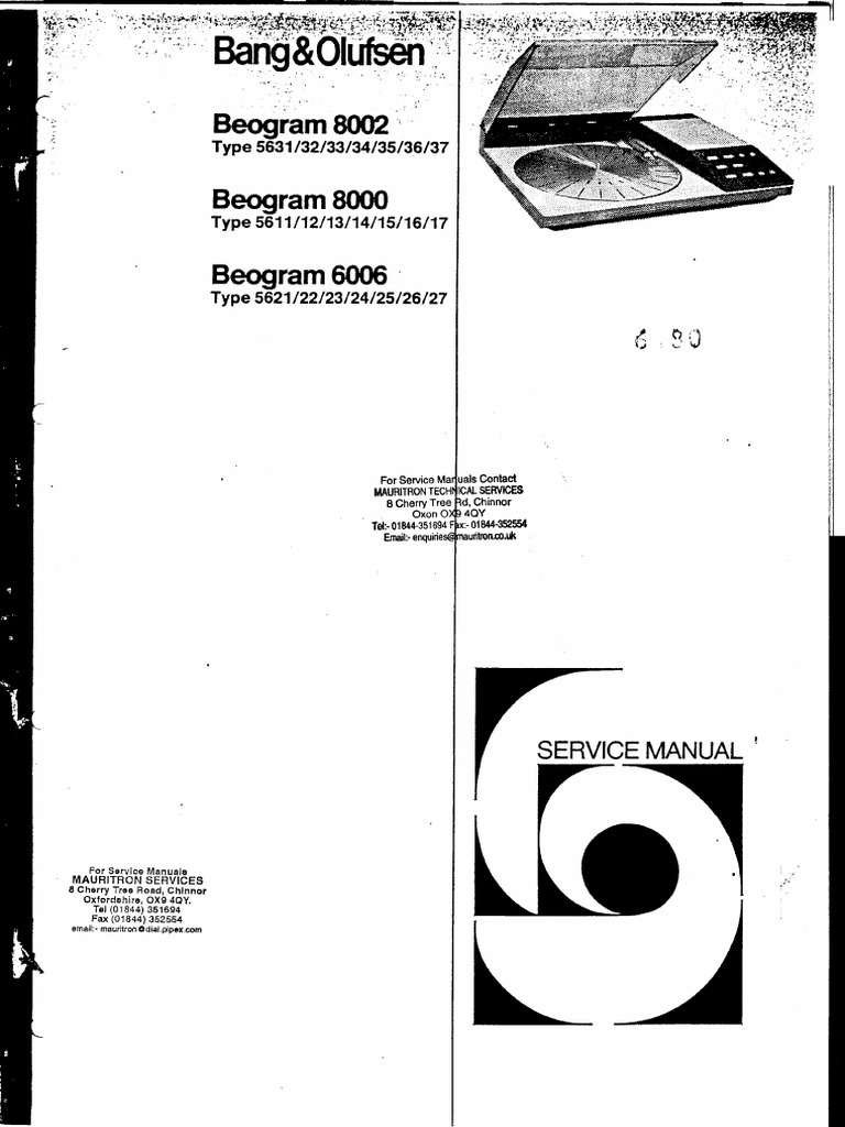 Beogram 8000 8002 6006 PDF | PDF