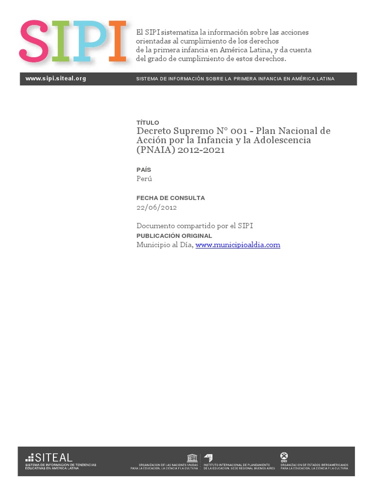 Peru Decreto Supremo Nro 001 2012 | PDF