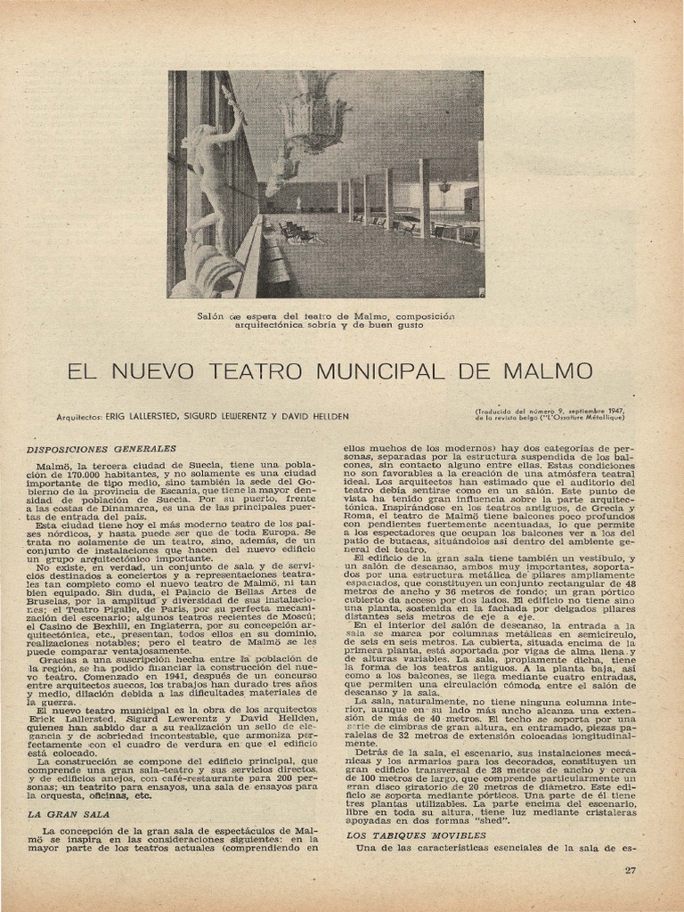 Revista-Nacional-Arquitectura-Nuevo Teatro de Malmo | PDF | Ingeniería de Edificación ...