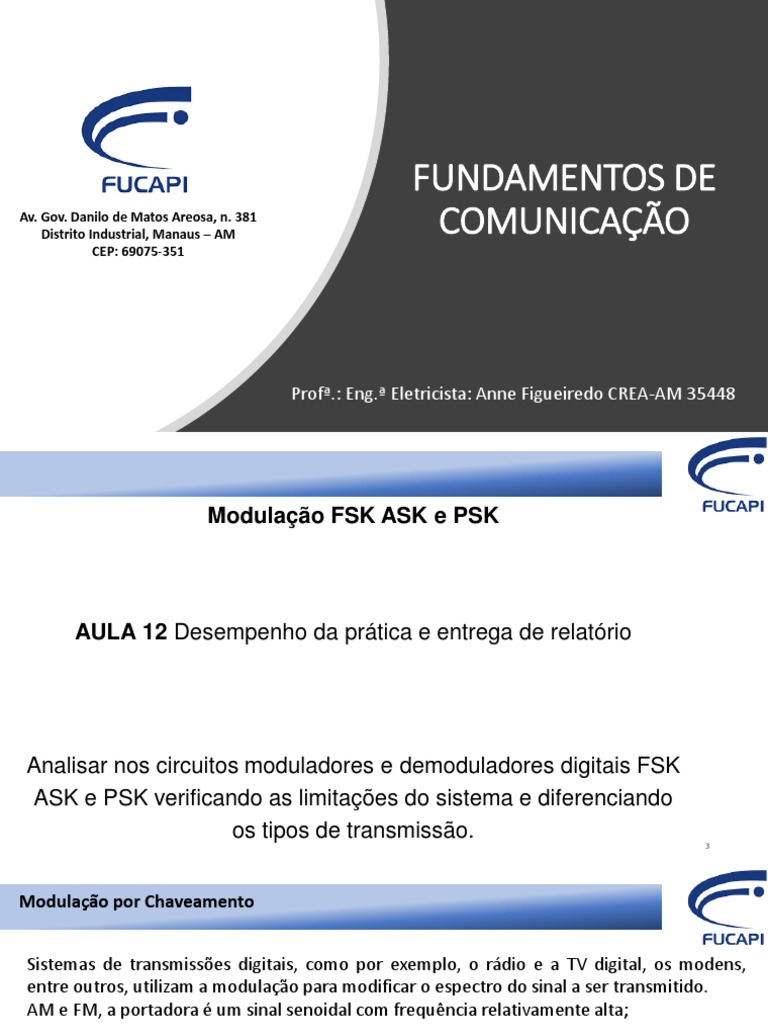 Aula 12 Mod FSK ASK PSK PDF | PDF