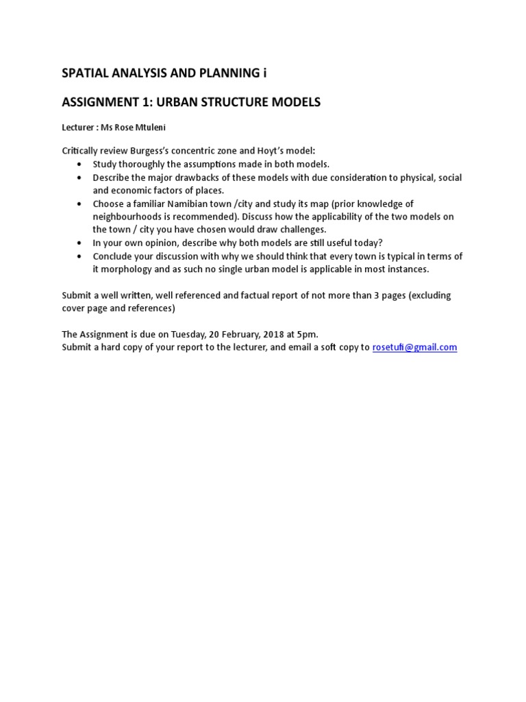 Spatial Analysis & Planning 1 Assignment 1.docx | PDF