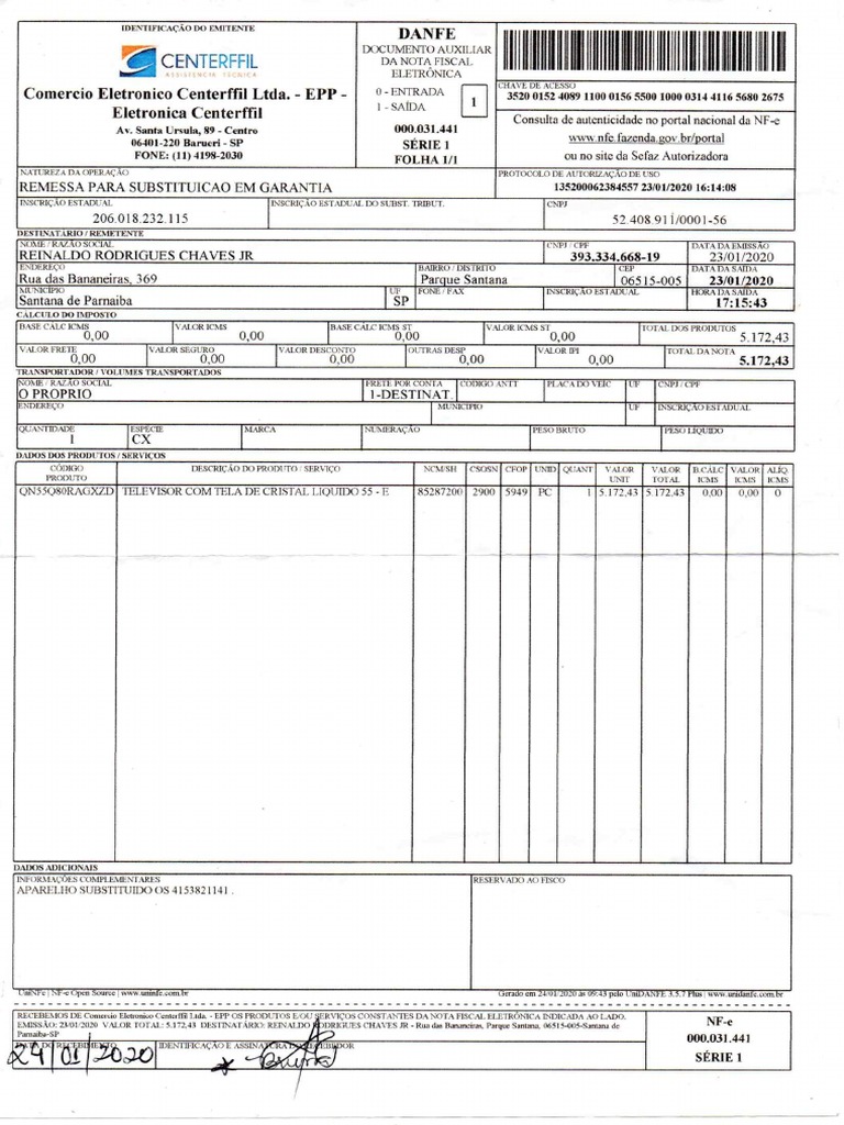Nota-Fiscal TV | PDF
