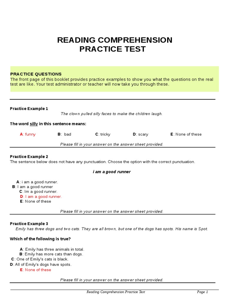 Reading Comprehension Practice Test | PDF | Tyrannosaurus | Fossil Fuels