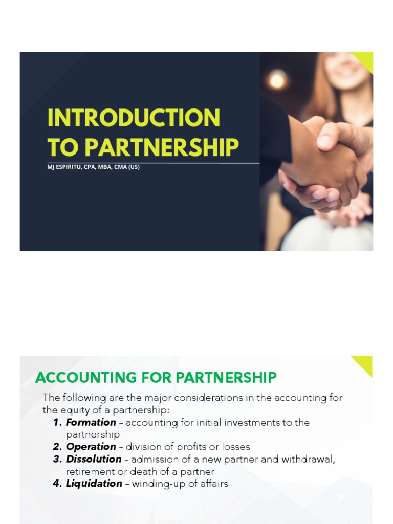 Introduction To Partnership | PDF | Partnership | Taxes