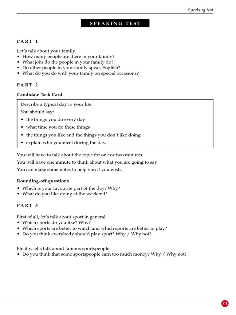 IELTS Speaking Test Beginner-Elementary-Pre-intermediate | PDF