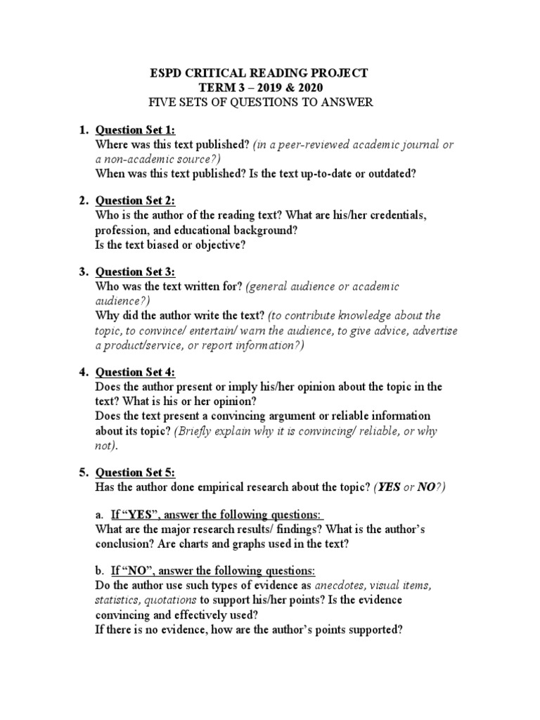 Espd Critical Reading Project | PDF | Business Model | Automation