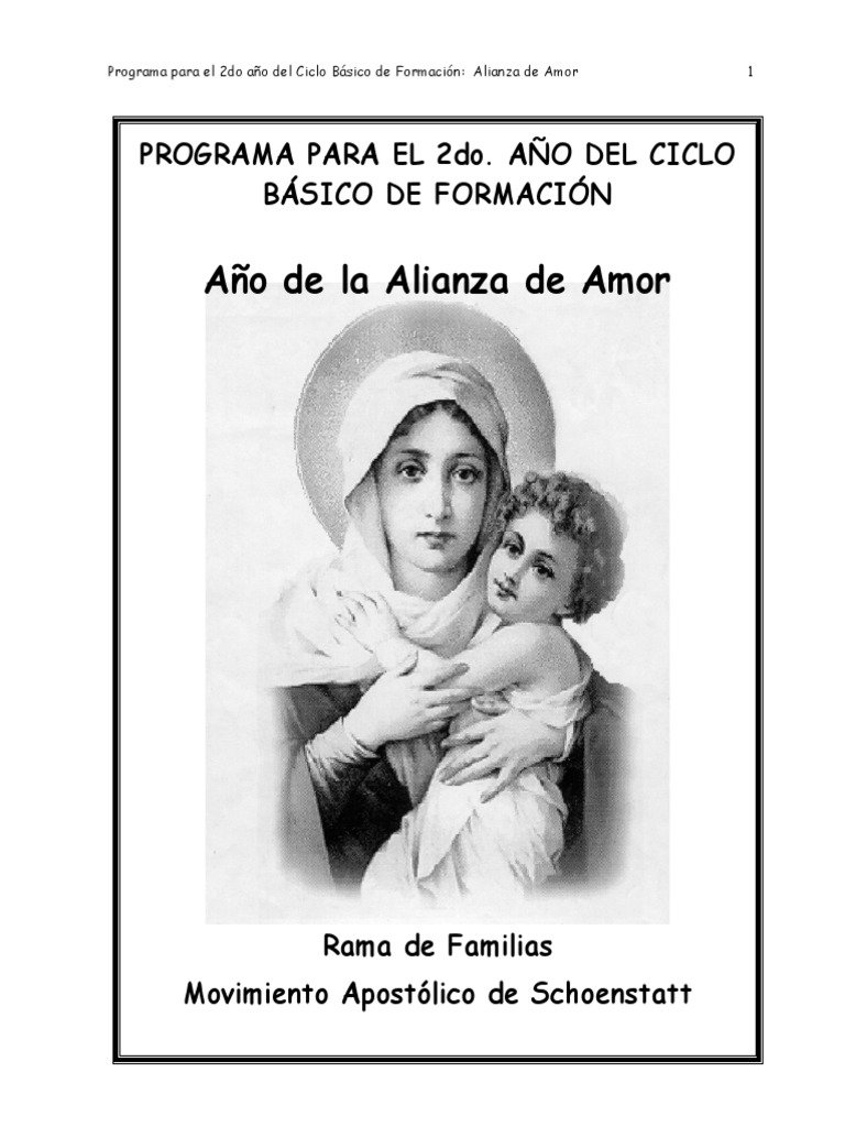 Prograna 2do A o Ciclo B Sico Formaci N Alianza de Amor | PDF | Amor | María, madre de Jesús